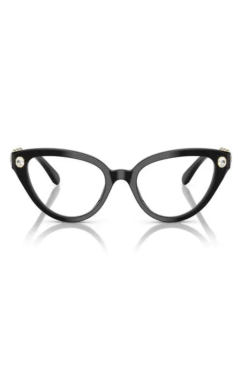 SWAROVSKI 51mm Cat Eye Optical Glasses - Black