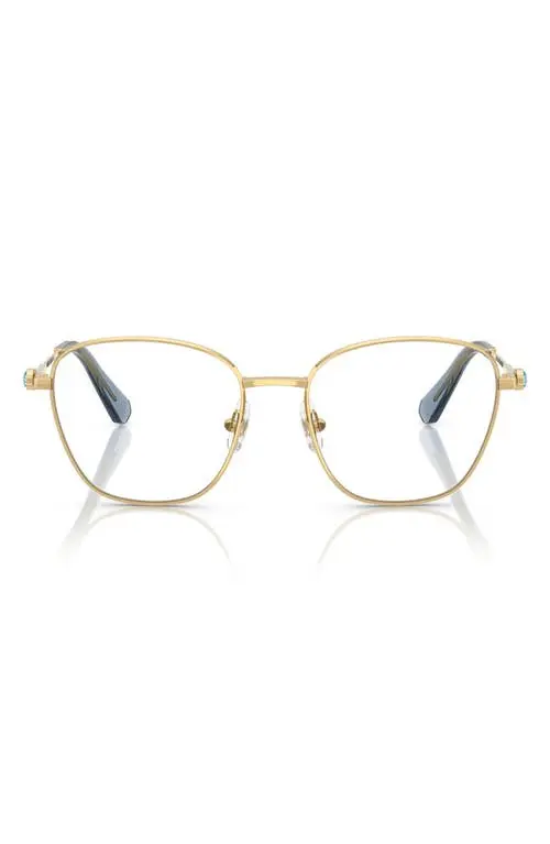 SWAROVSKI 54mm Square Eyeglasses - Shiny Gold