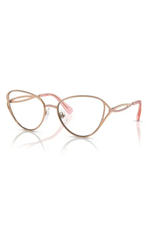 SWAROVSKI 57mm Cat Eye Optical Glasses - Rose Gold