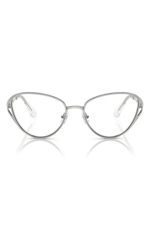 SWAROVSKI 57mm Cat Eye Optical Glasses - Silver