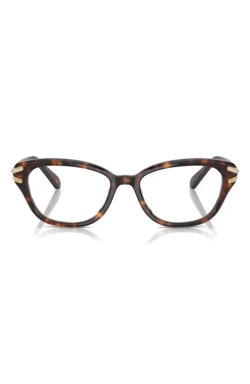 SWAROVSKI 54mm Square Eyeglasses - Havana