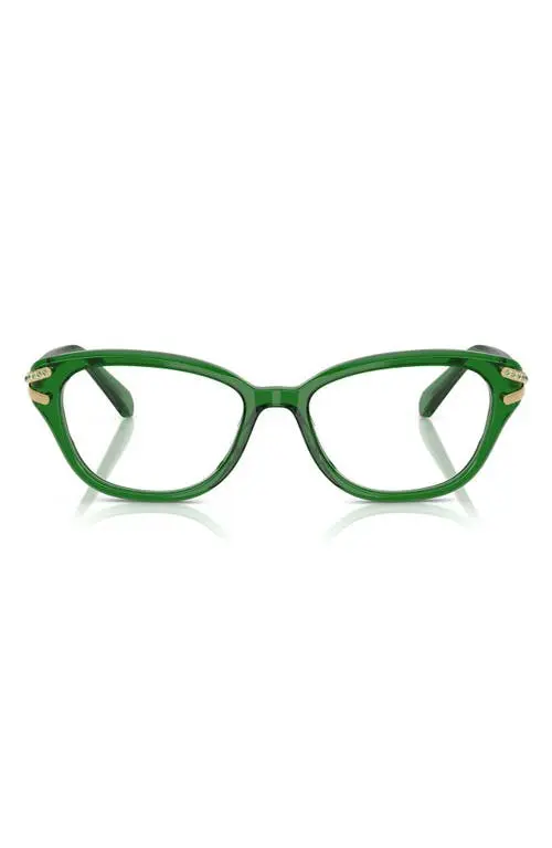SWAROVSKI 54mm Square Eyeglasses - Transparent Green