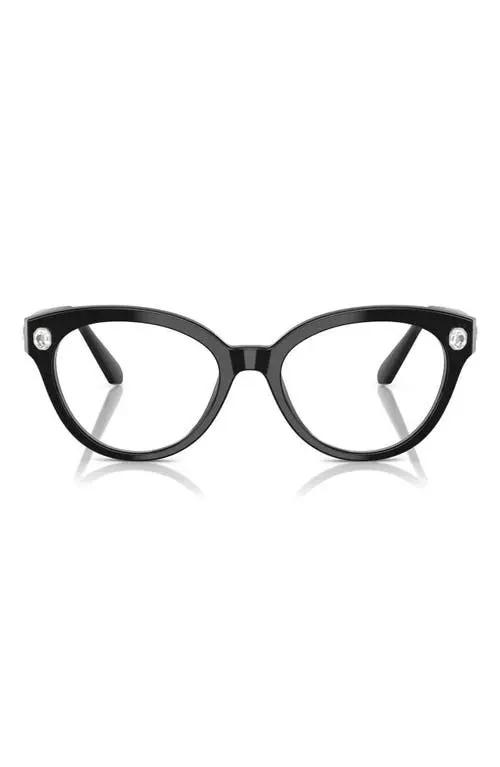 SWAROVSKI 52mm Round Eyeglasses - Black