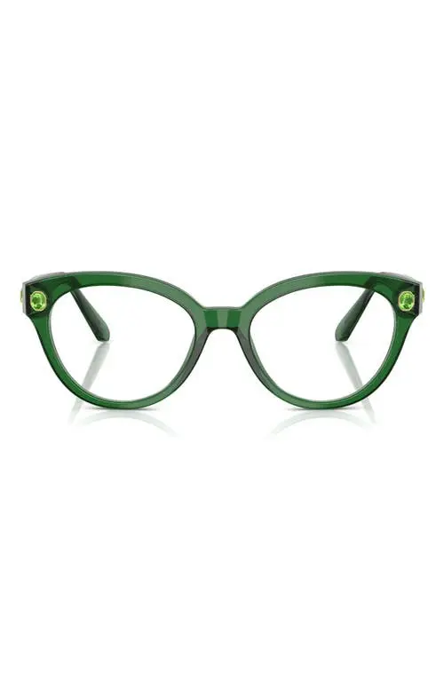SWAROVSKI 52mm Round Eyeglasses - Green