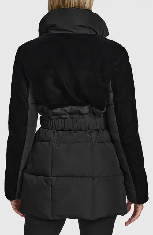 Andrew Marc Kempsey Belted Mixed Media Coat