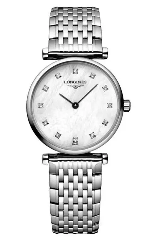 LONGINES La Grande Classique Diamond Bracelet Watch - Silver/ White