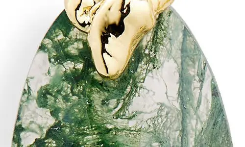 Alexis Bittar Brut Moss Agate Drop Earrings