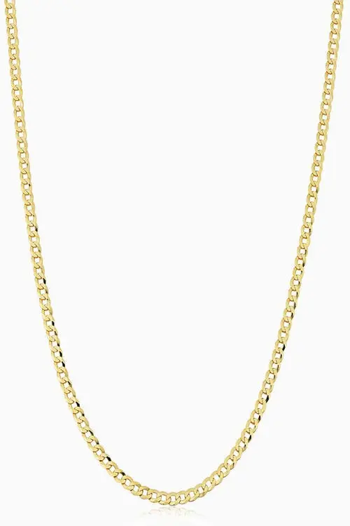 ORADINA 14k Gold Carmine Curb Petite Chain Necklace - Yellow Gold