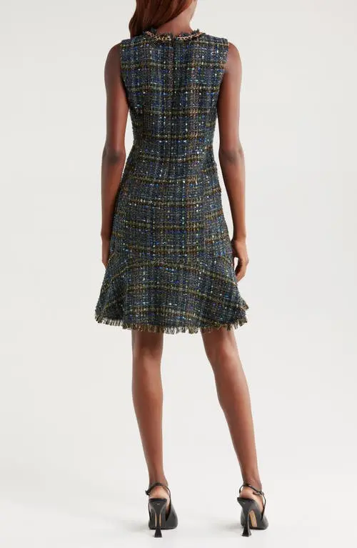TAHARI ASL Chain Detail Tweed Dress
