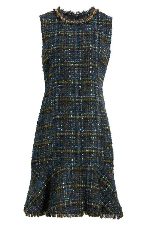 TAHARI ASL Chain Detail Tweed Dress