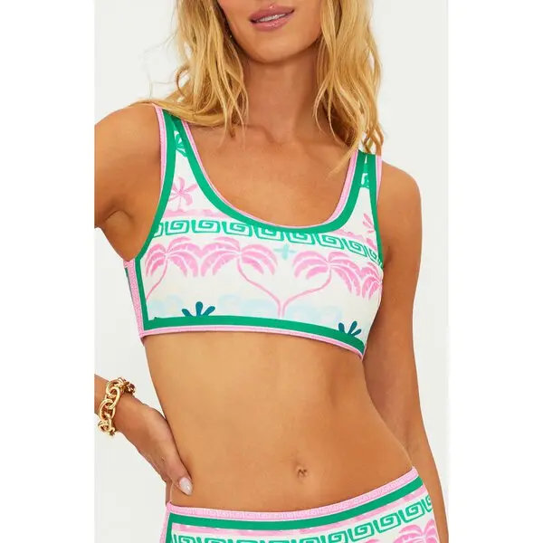 Beach Riot Francis Bikini Top - Tropical Palm