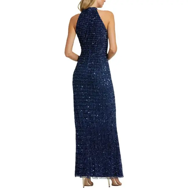 Mac Duggal Embellished Halterneck Gown - Midnight