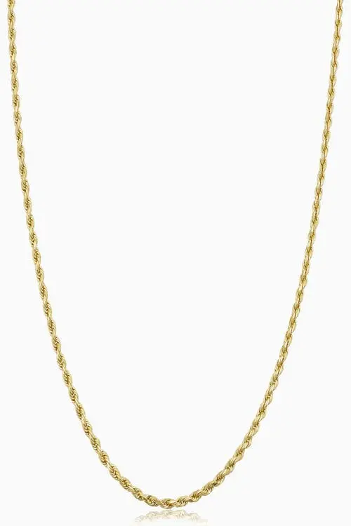 ORADINA 14k Gold Titan Rope Chain - 14k Yellow Gold