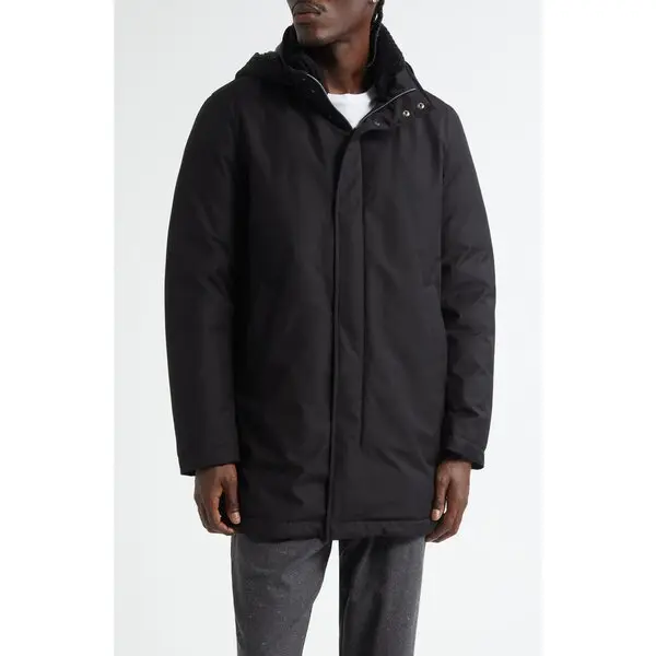 Herno Windproof Down Parka With Hood - Black