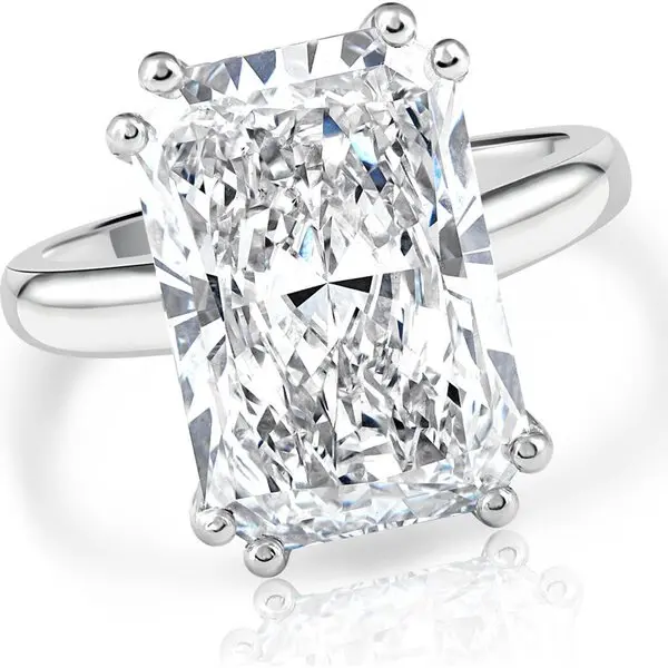 BLISS DIAMOND Certified 4.00ct Radiant Cut Lab Grown Diamond Engagement Ring - 14k White Gold
