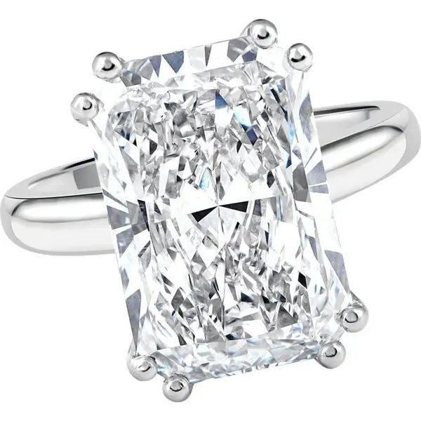 BLISS DIAMOND Certified 4.00ct Radiant Cut Lab Grown Diamond Engagement Ring - 14k White Gold