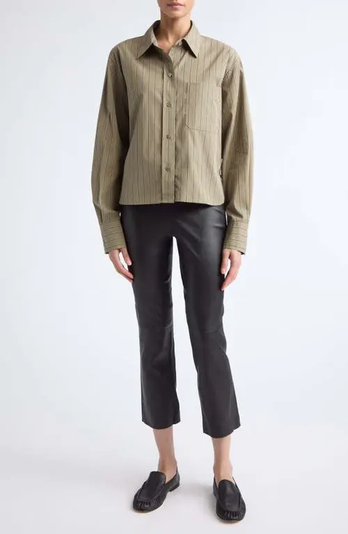 Vince Stretch Leather Crop Flare Pants