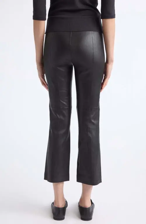 Vince Stretch Leather Crop Flare Pants