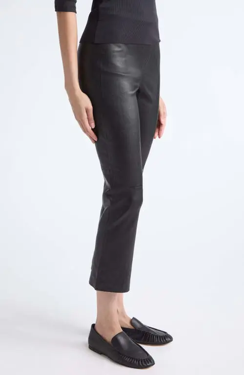 Vince Stretch Leather Crop Flare Pants