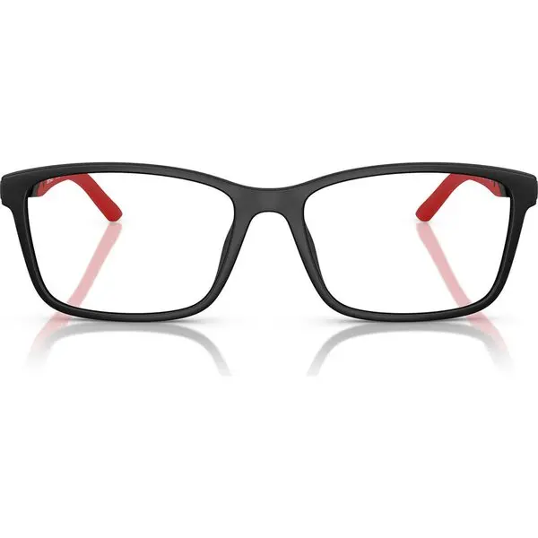 SCUDERIA FERRARI 57mm Pillow Eyeglasses - Matte Black/ Red