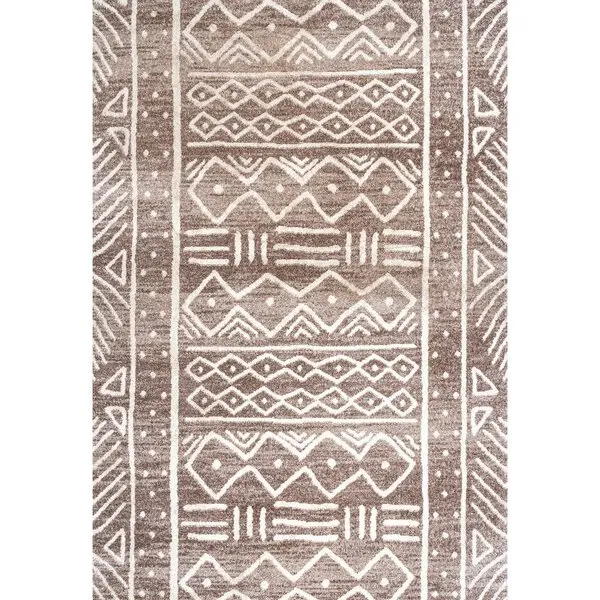 JONATHAN Y Amanar Geometric Area Rug - Brown/ivory