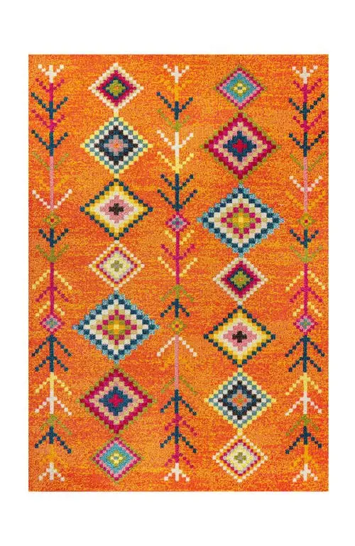 JONATHAN Y Love Geometric Area Rug - Orange/multi