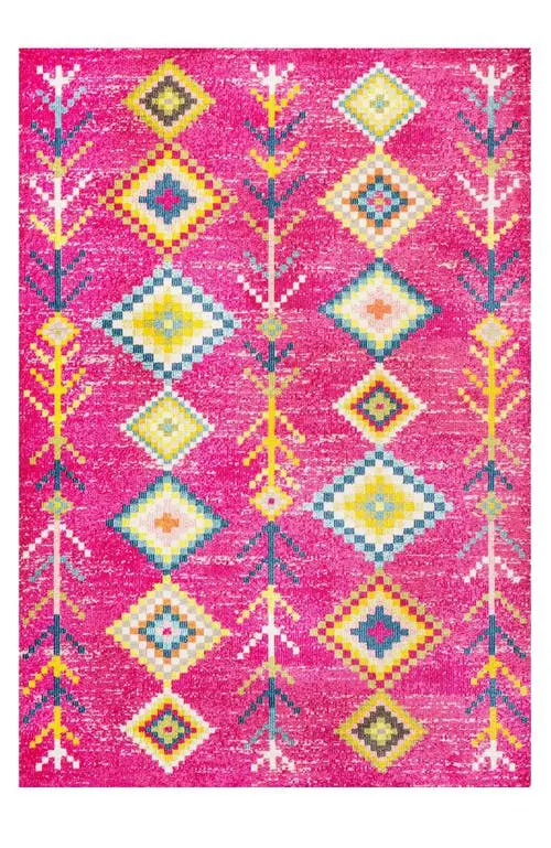 JONATHAN Y Love Geometric Area Rug - Pink/multi
