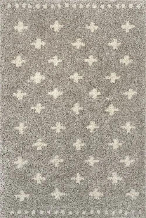 JONATHAN Y Cristo Berber Geometric Shag Area Rug - Gray/ivory
