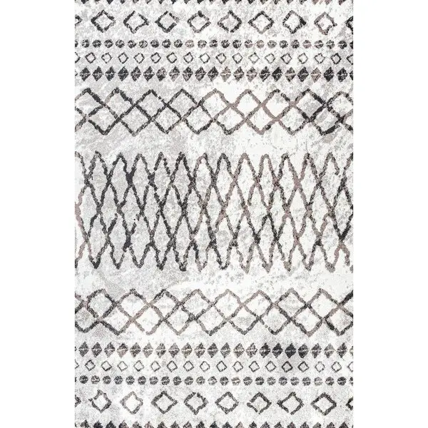JONATHAN Y Aksil Moroccan Diamond Area Rug - Ivory/brown