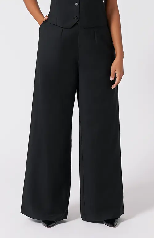 AAM THE LABEL Wool Wide Leg Trousers - Black
