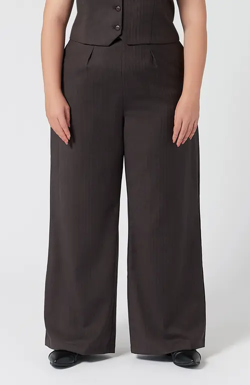 AAM THE LABEL Wool Wide Leg Trousers - Deep Plum