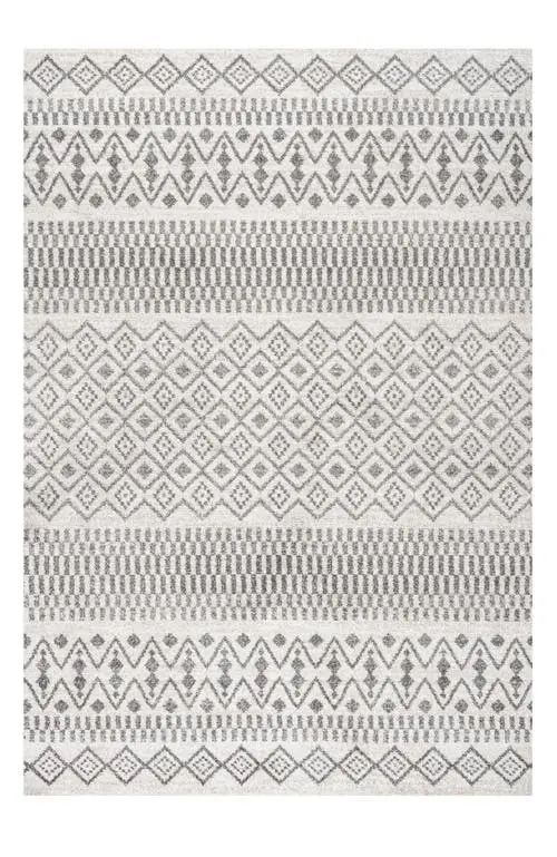 JONATHAN Y Ifrane Berber Geometric Stripe Area Rug - Cream/gray