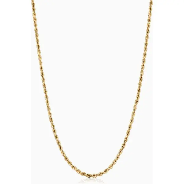 ORADINA 14k Gold Roman Rope Chain Necklace - Yellow Gold