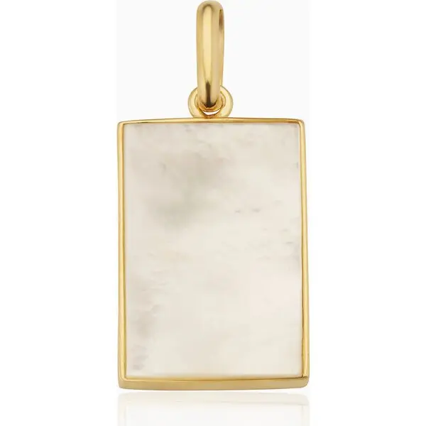 ORADINA 14k Yellow Gold Tag Me Pendant Charm - Gold - Mother Of Pearl