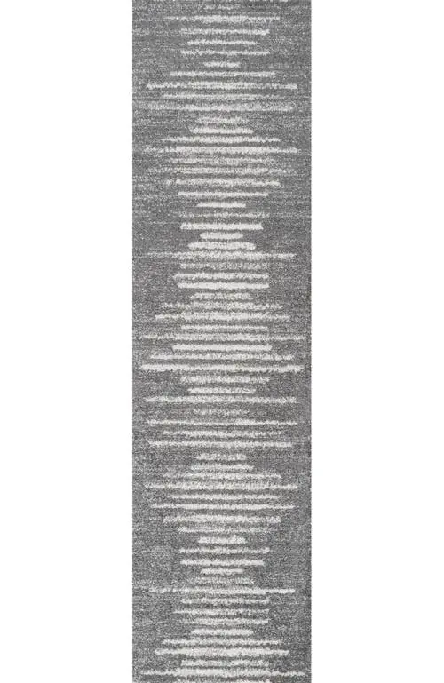 JONATHAN Y Aya Berber Stripe Geometric Area Rug - Gray/cream