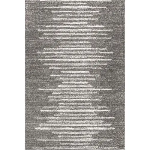 JONATHAN Y Aya Berber Stripe Geometric Area Rug - Gray/cream