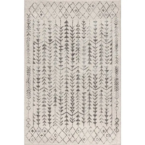 JONATHAN Y Ziri Moroccan Geometric Area Rug - Cream/gray