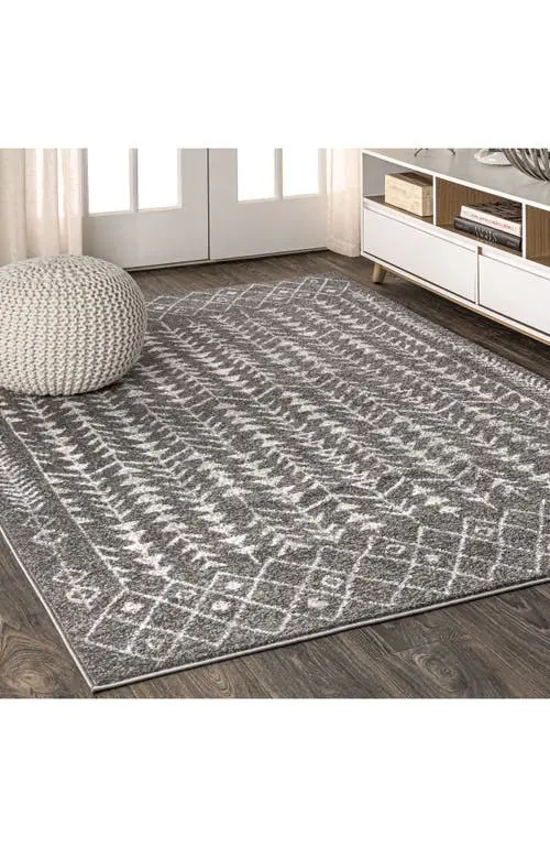 JONATHAN Y Ziri Moroccan Geometric Area Rug - Gray/cream