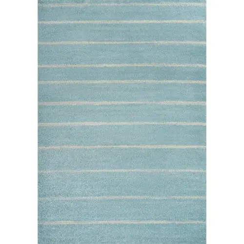 JONATHAN Y Williamsburg Minimalist Stripe Area Rug - Turquoise/cream