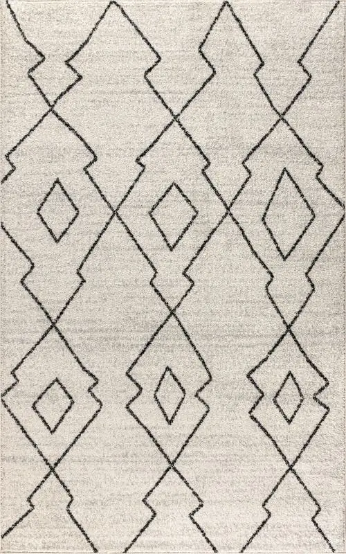 JONATHAN Y Alia Moroccan Beni Souk Area Rug - Cream/black