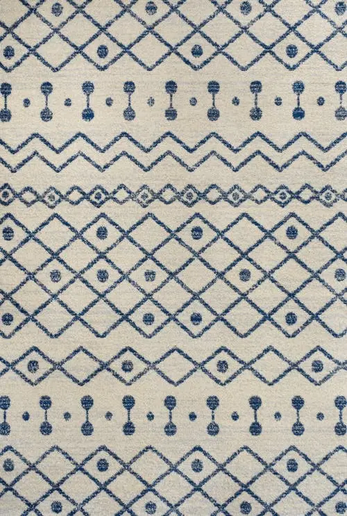 JONATHAN Y Aksil Moroccan Beni Souk Area Rug - Cream/navy