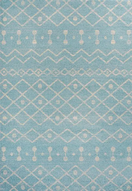 JONATHAN Y Aksil Moroccan Beni Souk Area Rug - Turquoise/cream