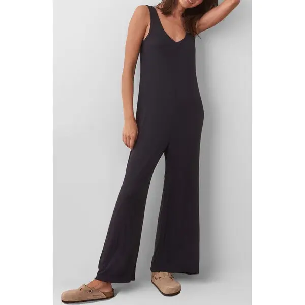 Marine Layer Lexi Rib Lounge Jumpsuit - Navy