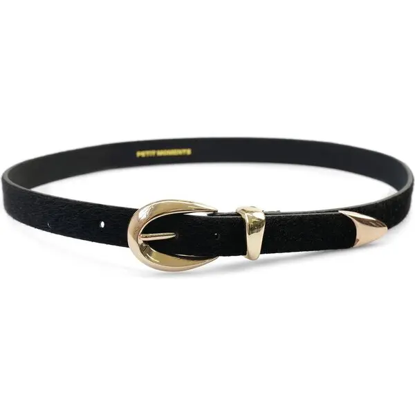 PETIT MOMENTS Marisa Leather Belt - Black/ Gold