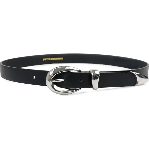 PETIT MOMENTS Marisa Leather Belt - Black/ Silver