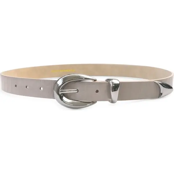 PETIT MOMENTS Marisa Leather Belt - Grey Croc/silver
