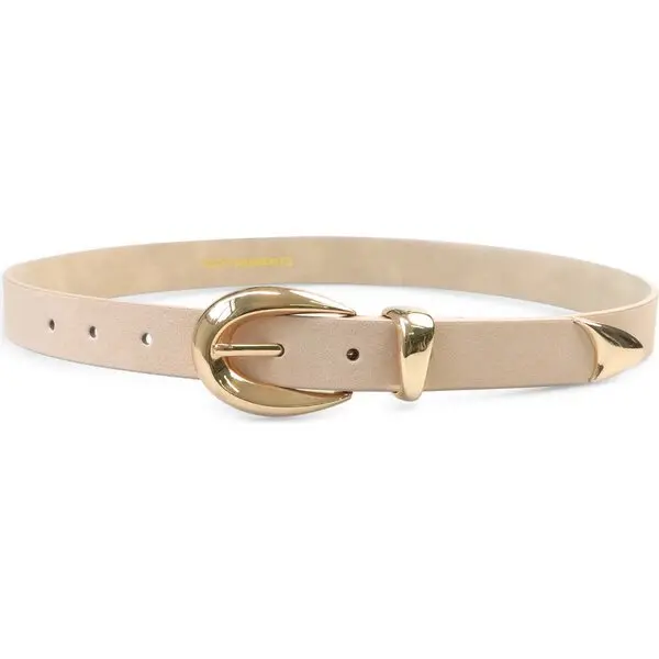 PETIT MOMENTS Marisa Leather Belt - Nude Suede/gold