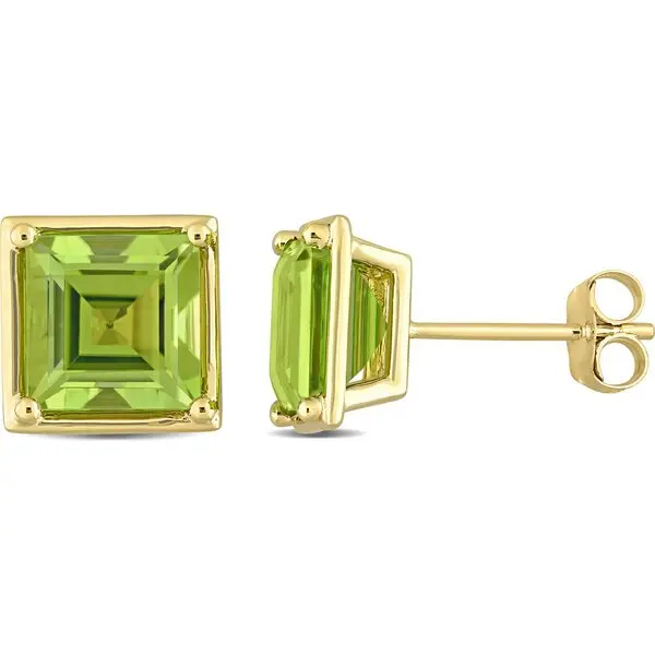 JULIANNA B. 14k Yellow Gold Peridot Stud Earrings - Gold/green
