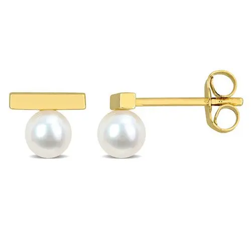 JULIANNA B. 10k Cultured Freshwater Pearl Stud Earrings - Yellow Gold