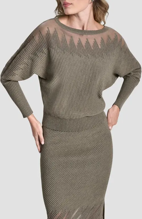 Dkny Illusion Rib Boatneck Sweater - City Taupe Heather